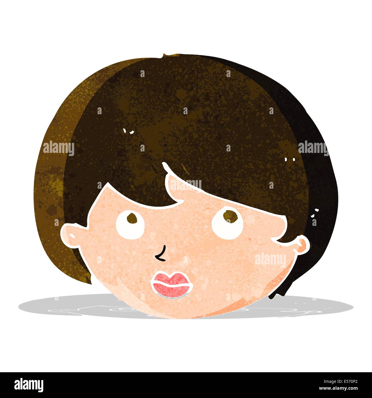cartoon female face looking upwards Stock Vector Image & Art - Alamy