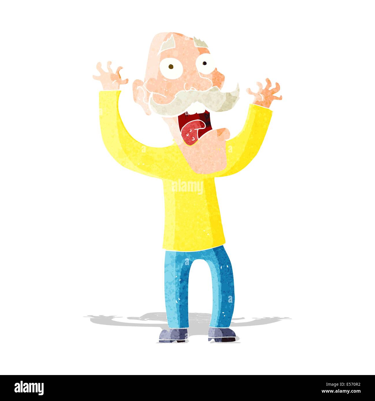 Cartoon terrified old man Cut Out Stock Images & Pictures - Alamy