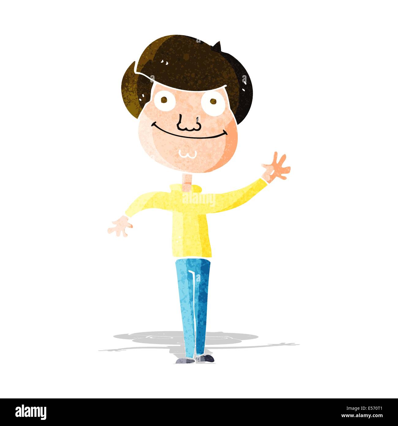 cartoon happy man waving Stock Vector Image & Art - Alamy