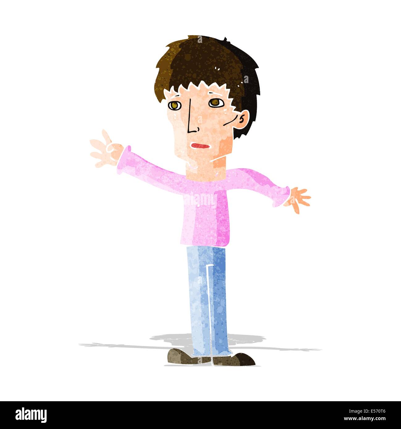Cartoon man reaching out hand hi-res stock photography and images - Alamy