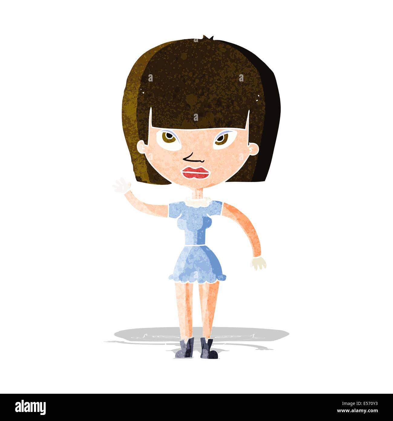 cartoon woman waving Stock Vector Image & Art - Alamy