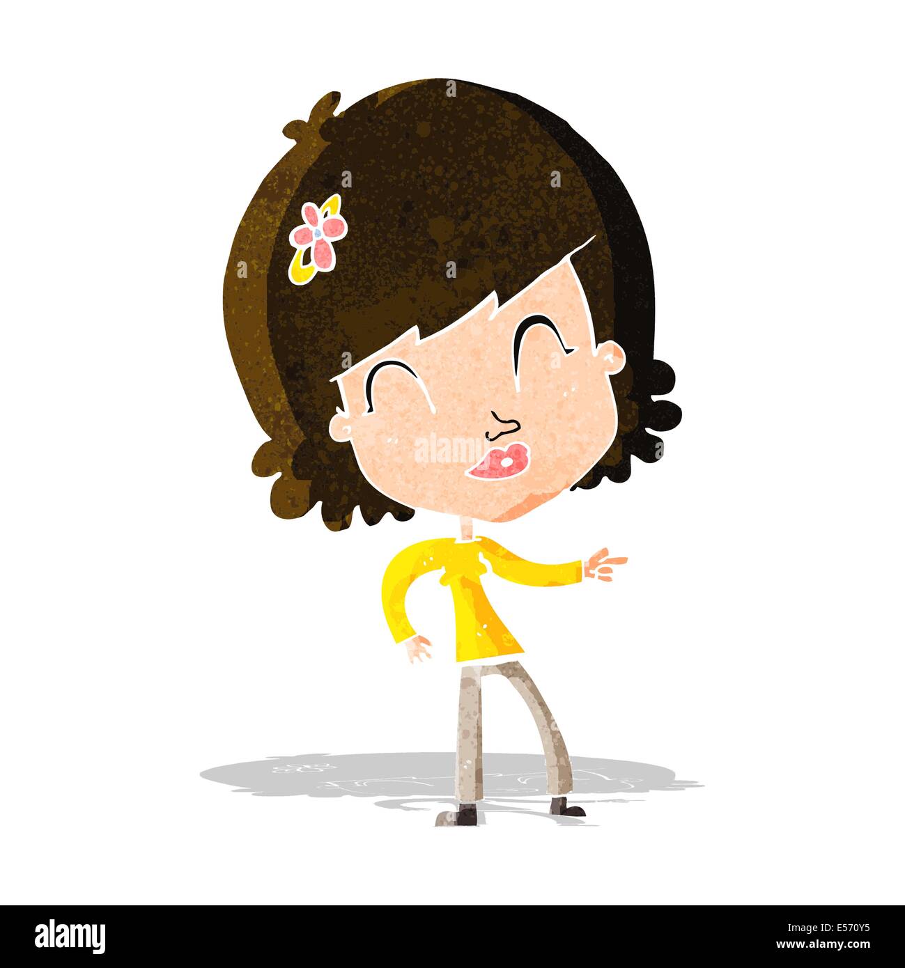 cartoon happy woman pointing Stock Vector Image & Art - Alamy