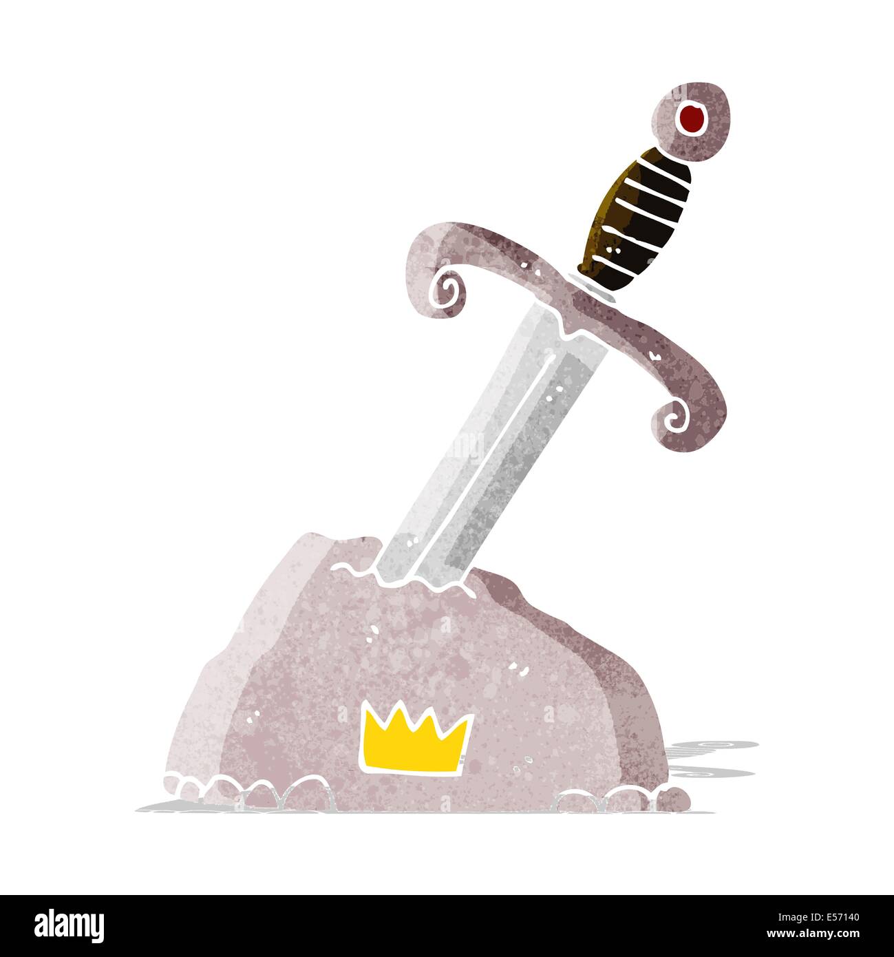 cartoon sword in stone Stock Vector Image & Art - Alamy