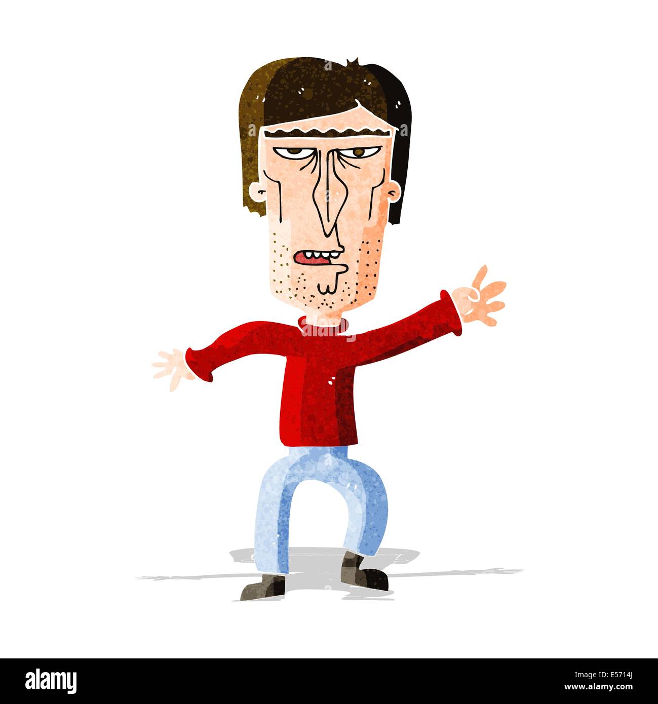 cartoon angry man waving warning Stock Vector Image & Art - Alamy