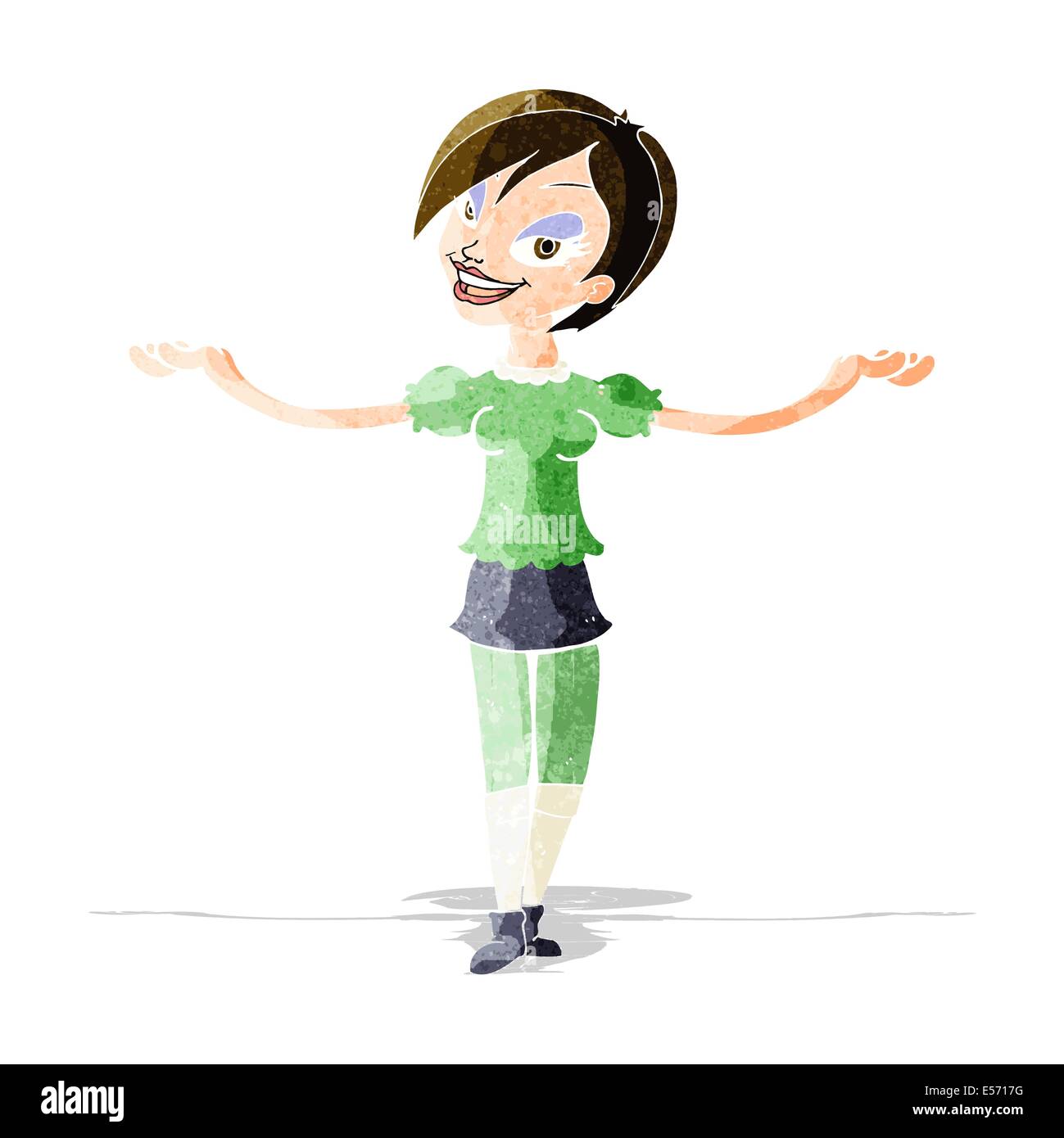 cartoon woman making open arm gesture Stock Vector Image & Art - Alamy