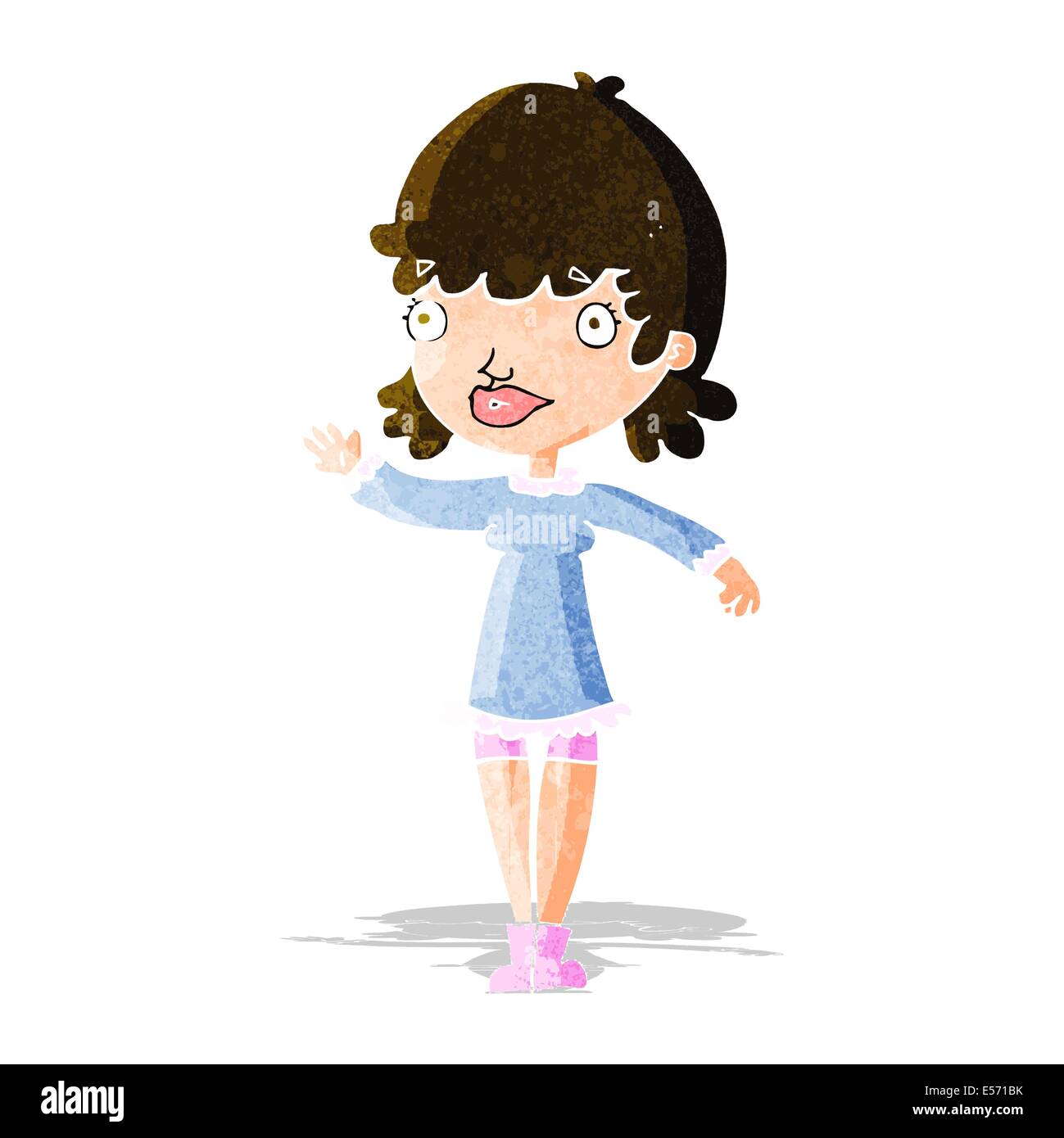cartoon woman waving Stock Vector Image & Art - Alamy