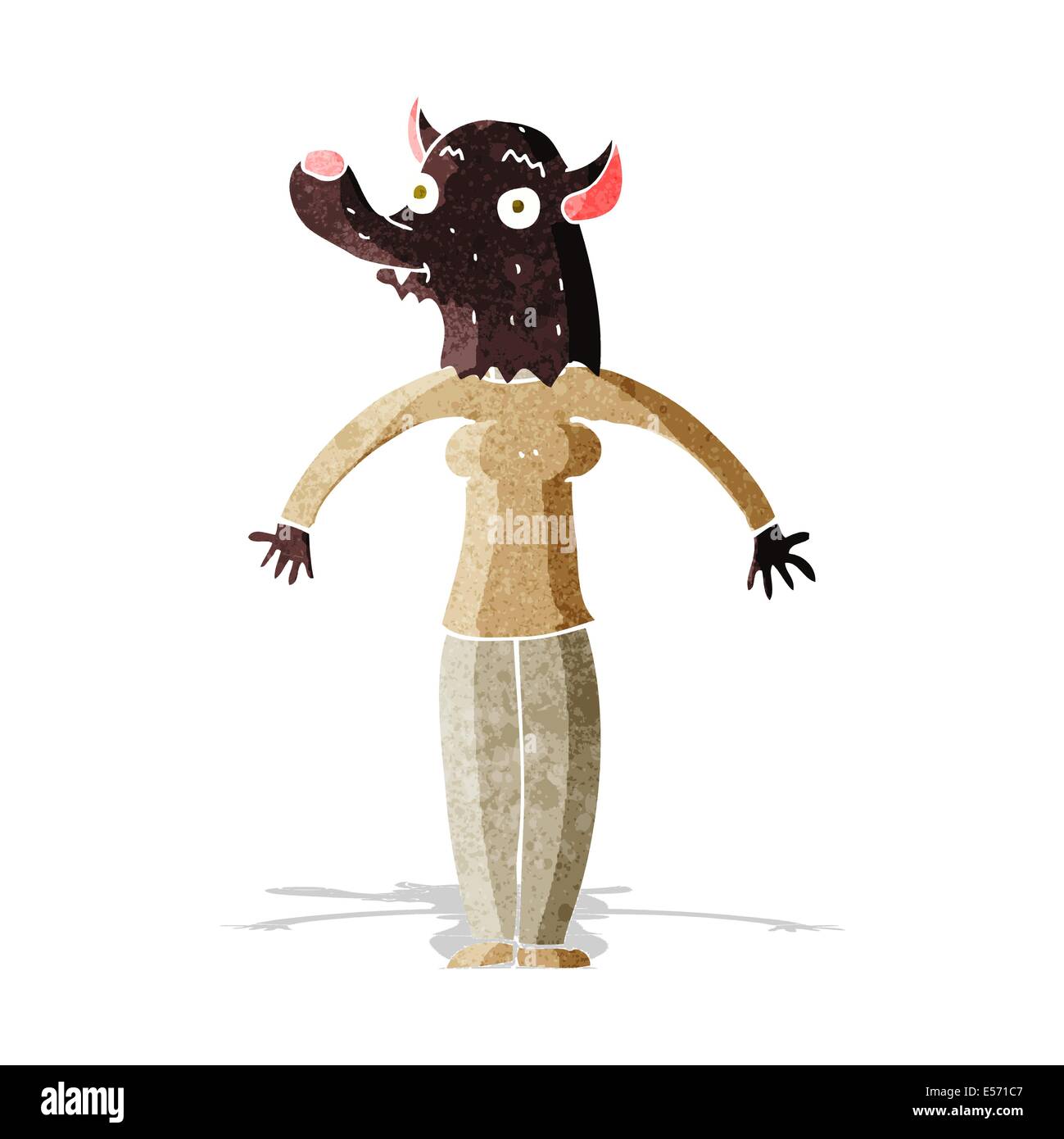 cartoon friendly werewolf woman Stock Vector Image & Art - Alamy