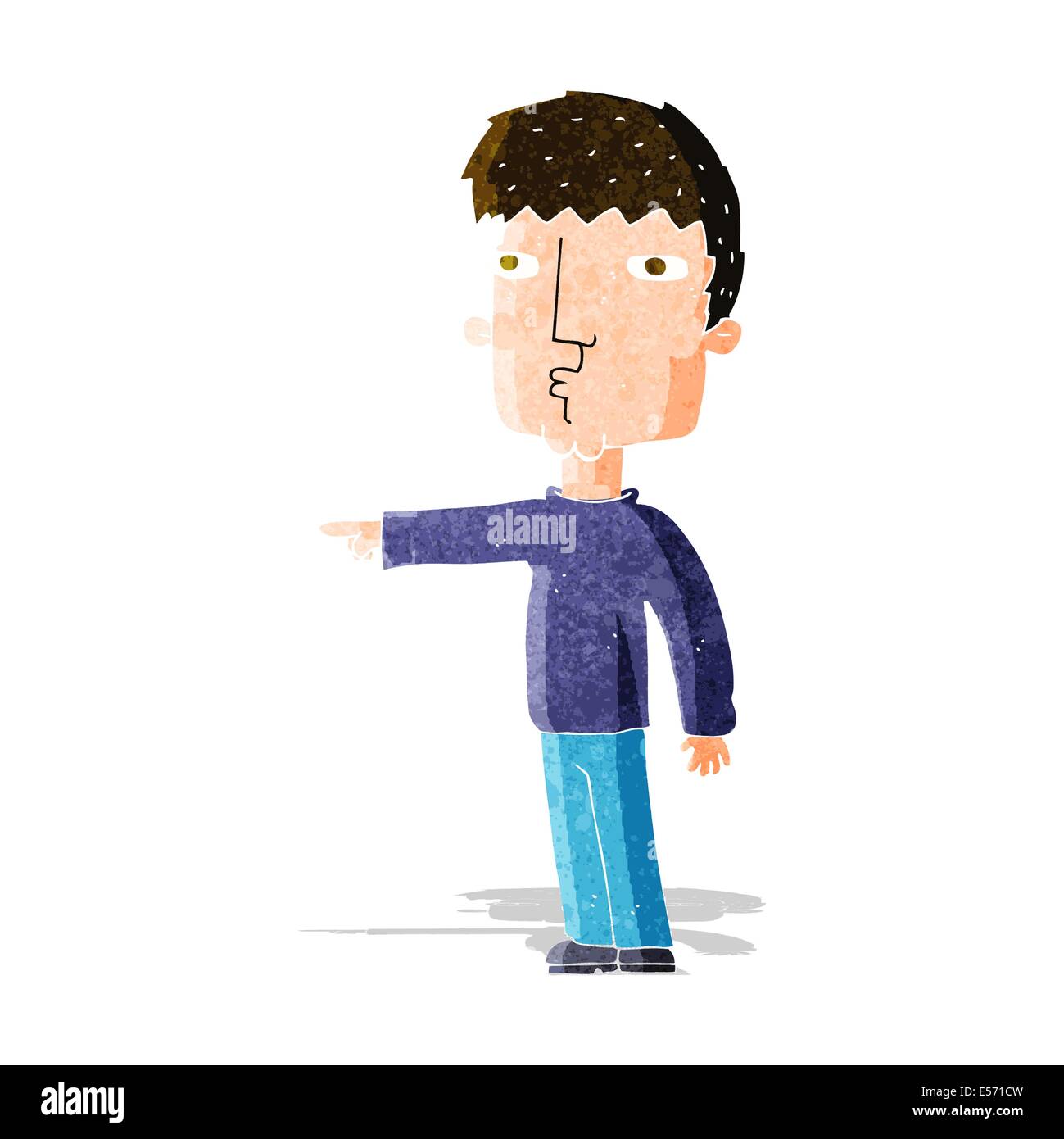 Boy pointing at sign Cut Out Stock Images & Pictures - Alamy