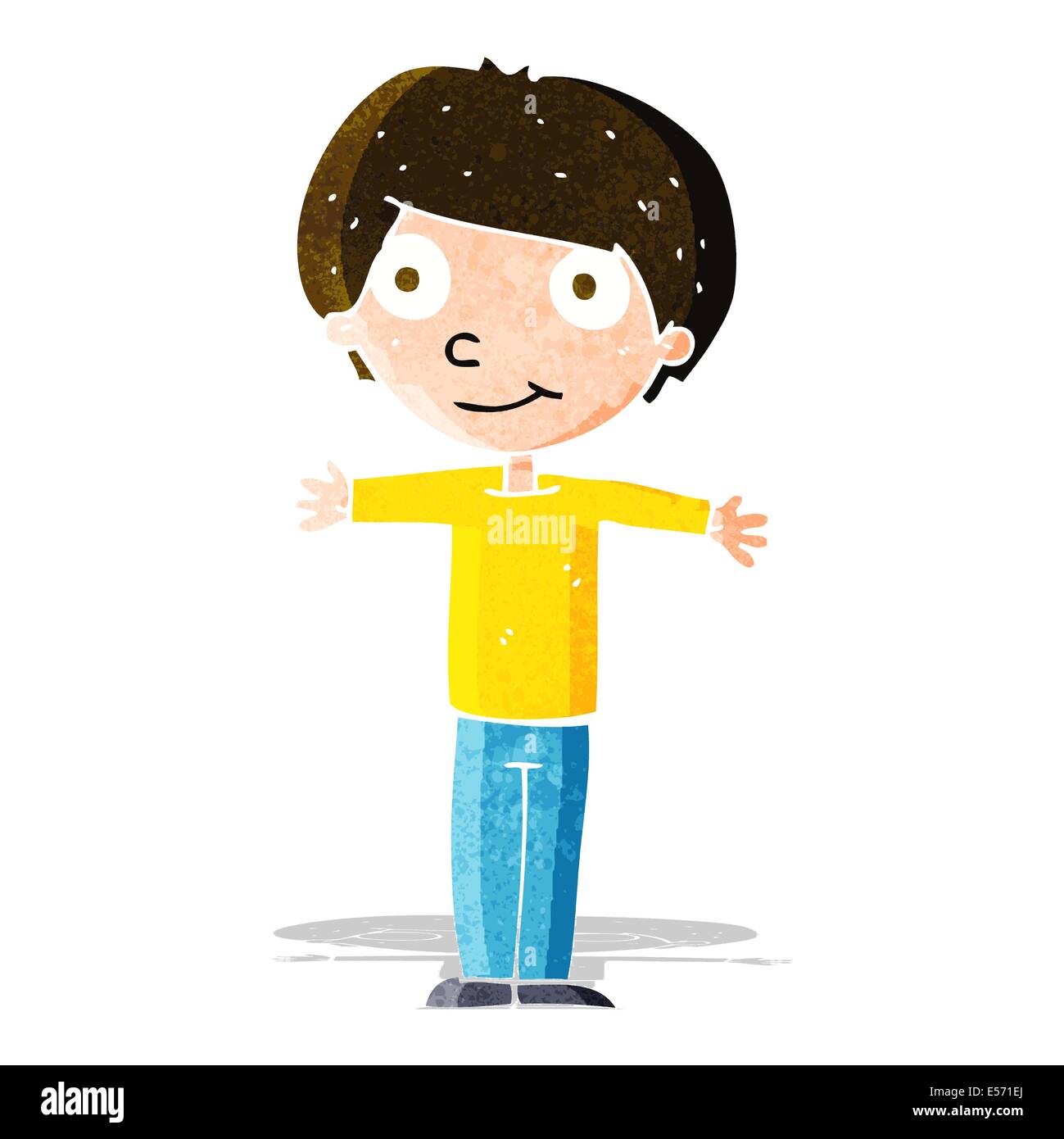 Cartoon happy boy open arms hi-res stock photography and images - Alamy
