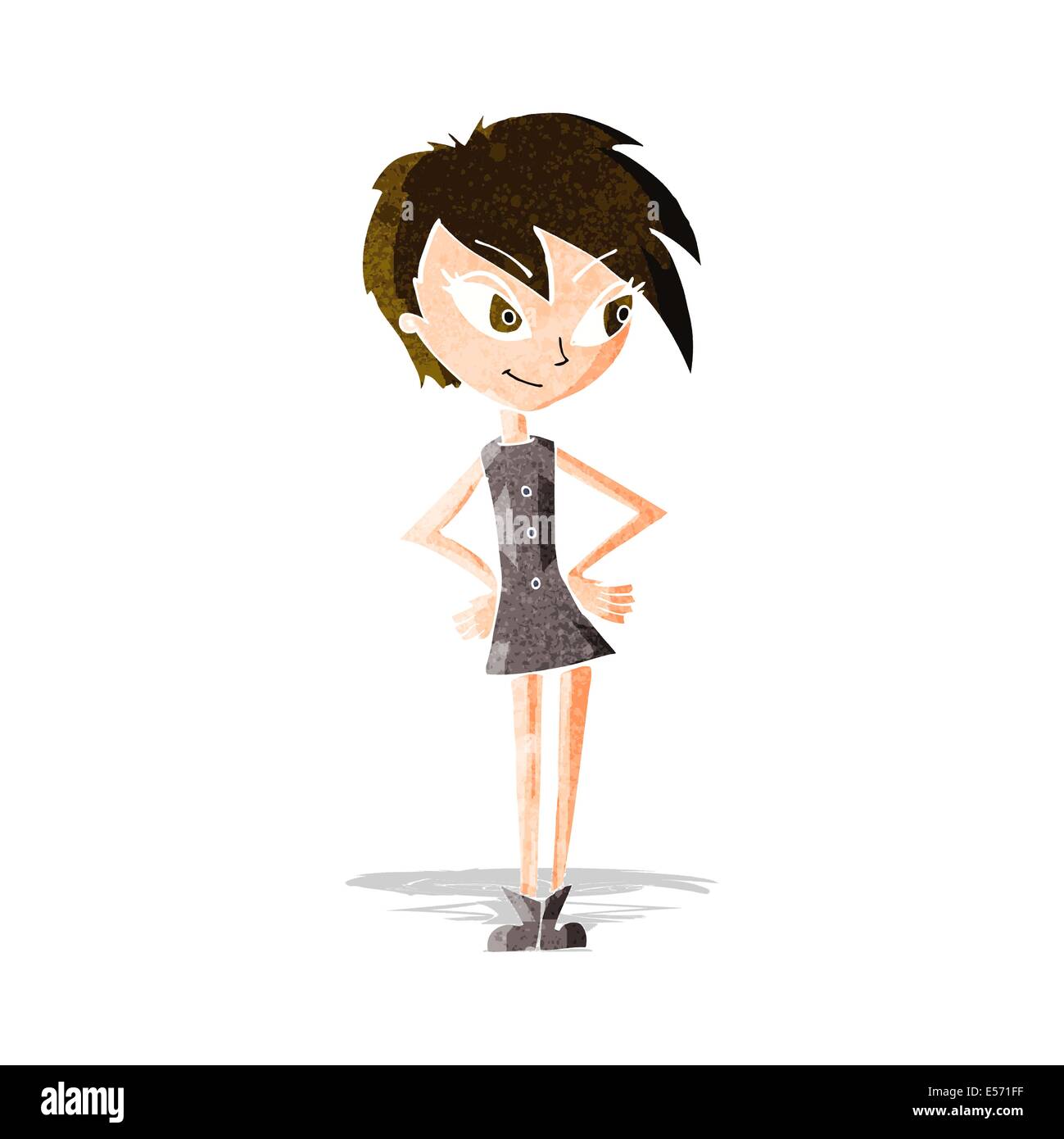 Cartoon Girl With Hands On Hips Stock Vector Image And Art Alamy