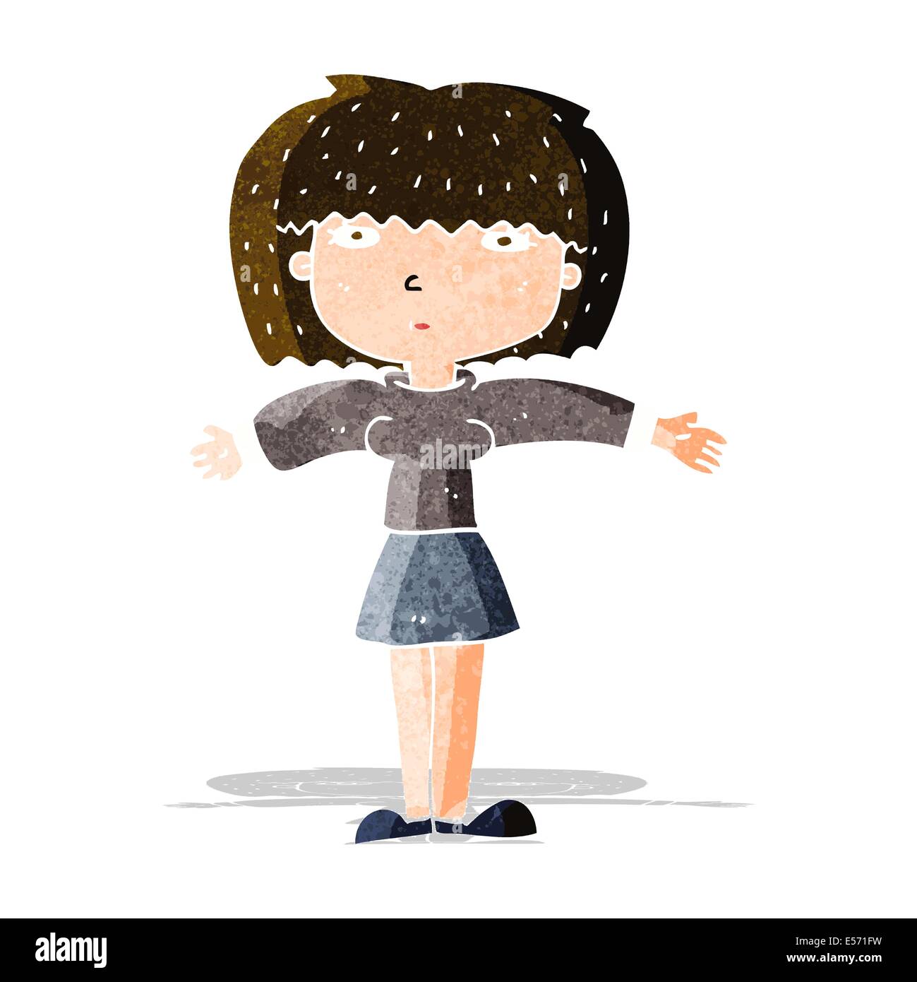 cartoon woman shrugging shoulders Stock Vector Image & Art - Alamy