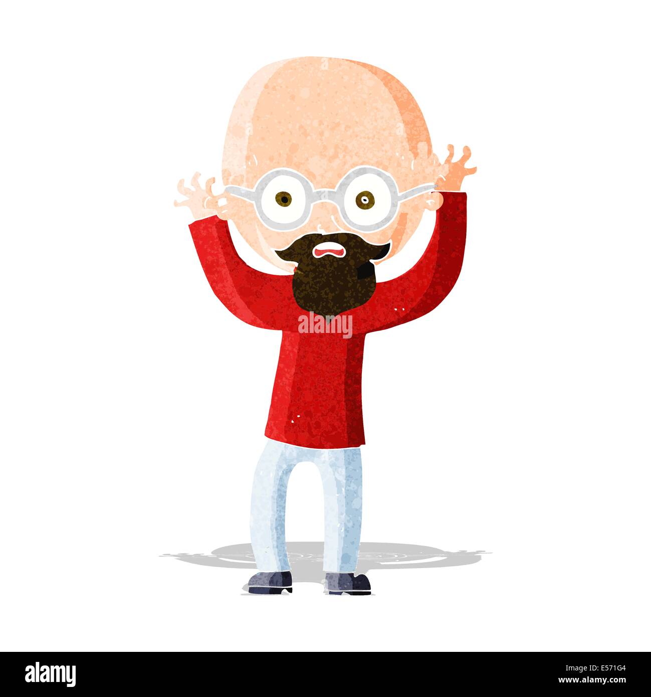 cartoon stressed bald man Stock Vector Image & Art - Alamy