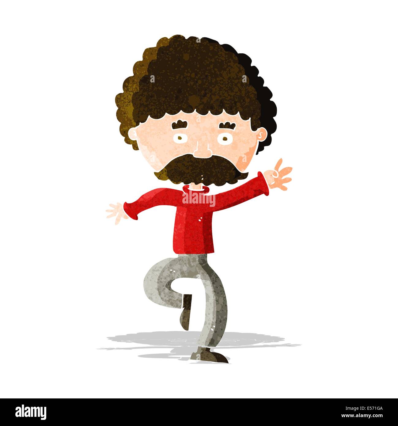 cartoon mustache man disco dancing Stock Vector Image & Art - Alamy