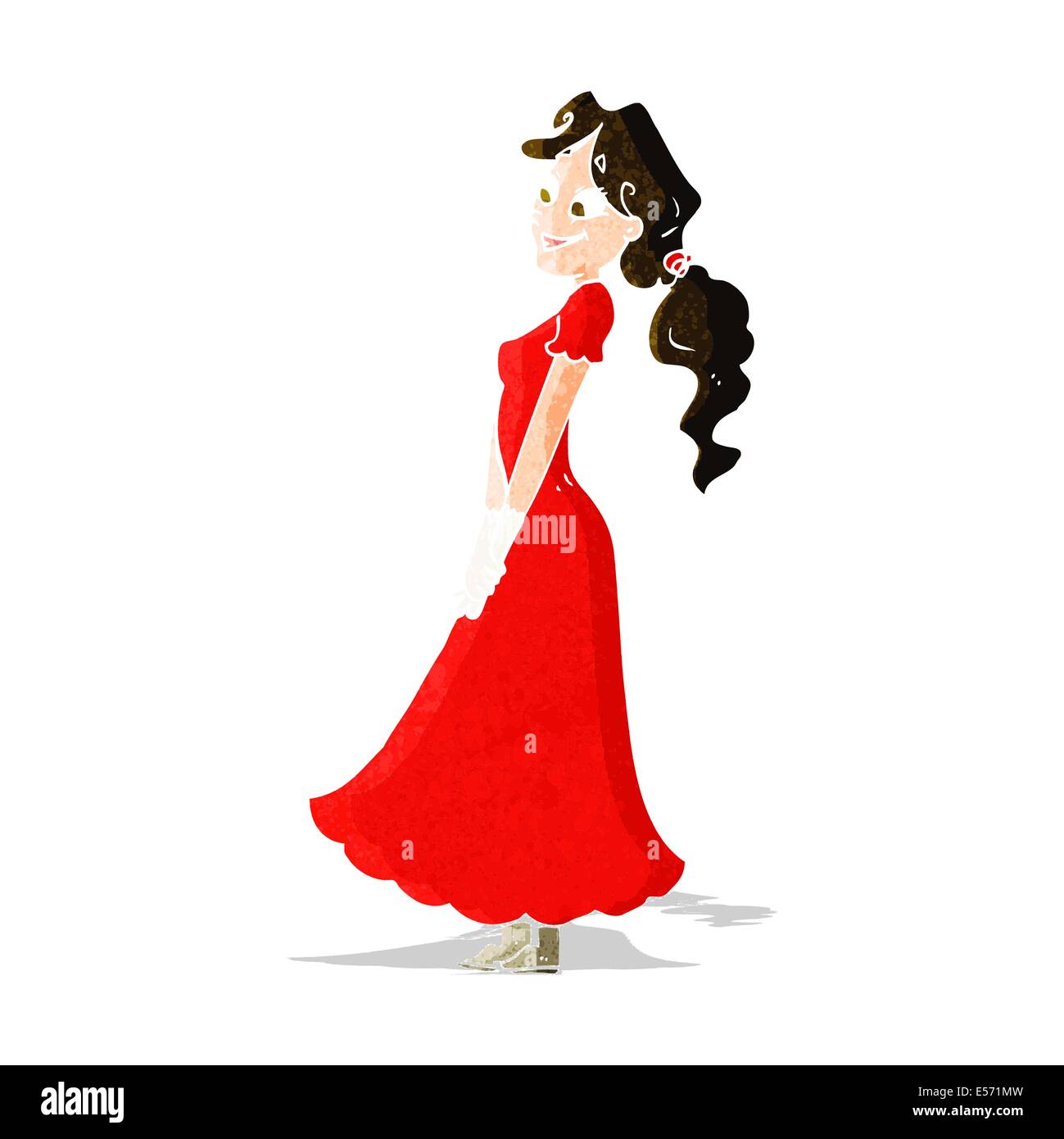 cartoon pretty woman in dress Stock Vector Image & Art - Alamy
