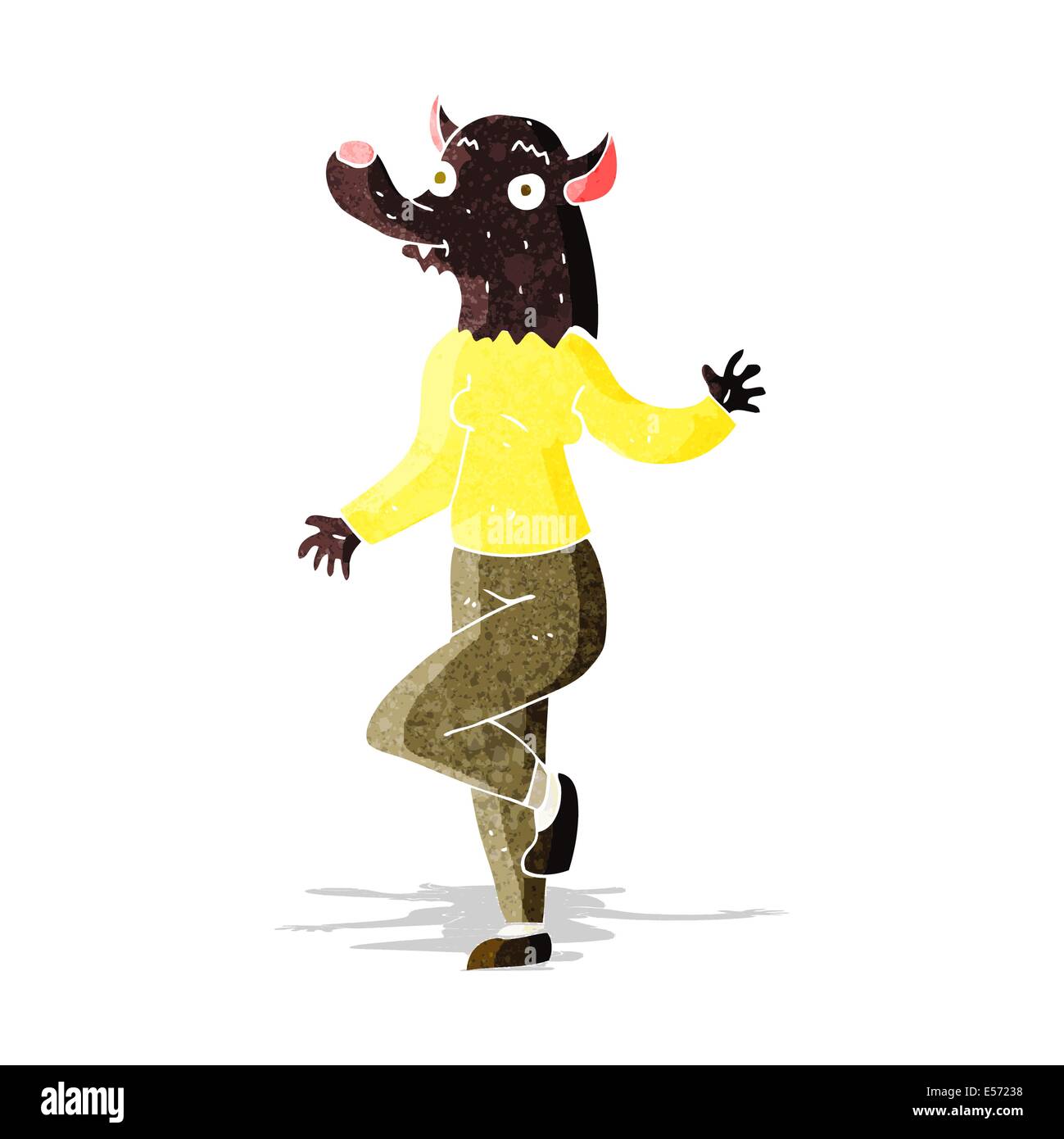 cartoon dancing werewolf woman Stock Vector Image & Art - Alamy