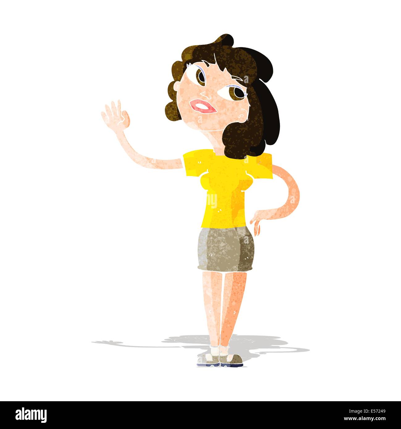 cartoon woman waving Stock Vector Image & Art - Alamy