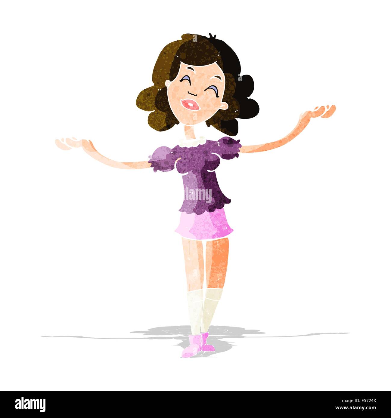 cartoon woman taking praise Stock Vector Image & Art - Alamy