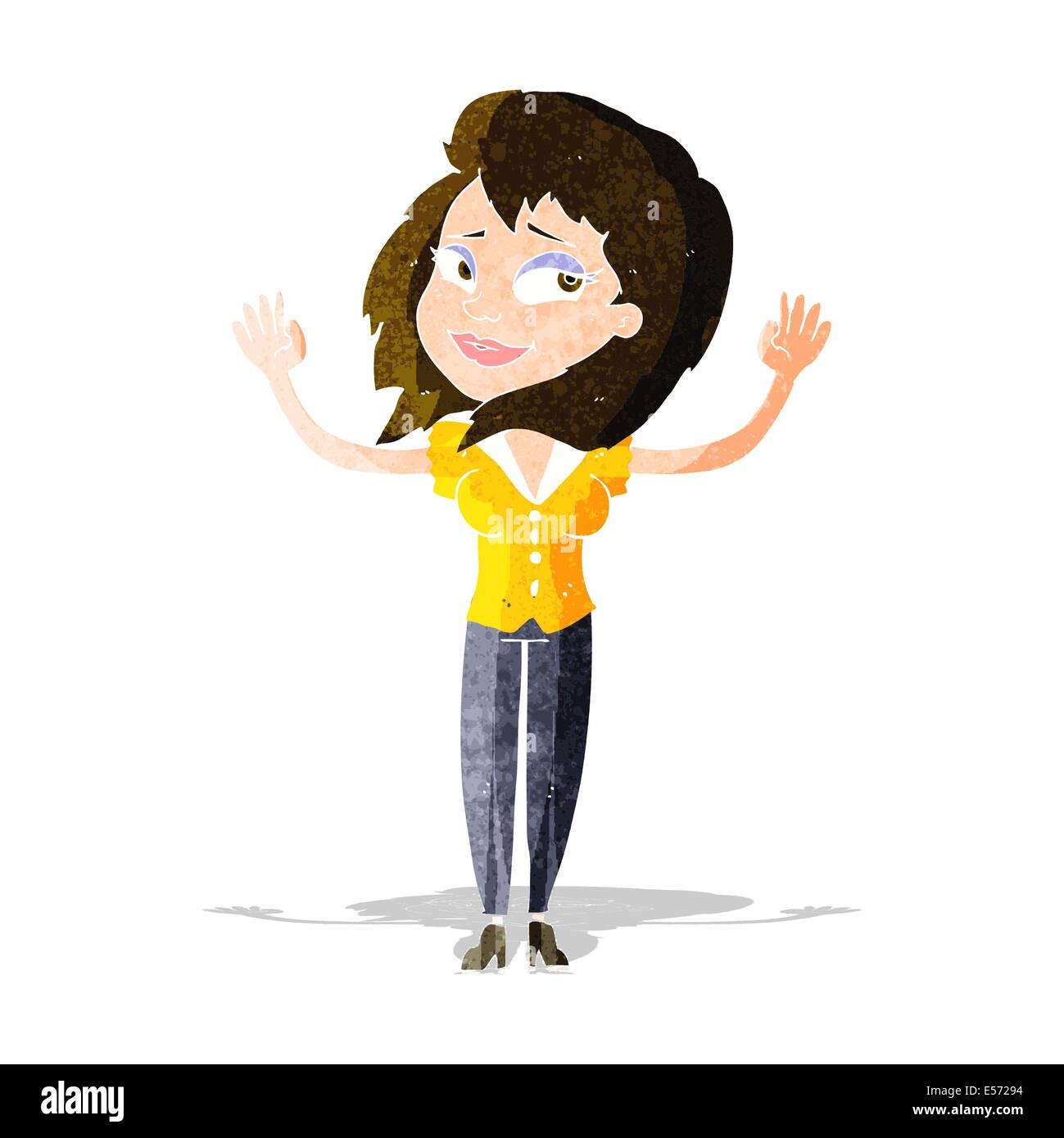 cartoon woman giving up Stock Vector Image & Art - Alamy