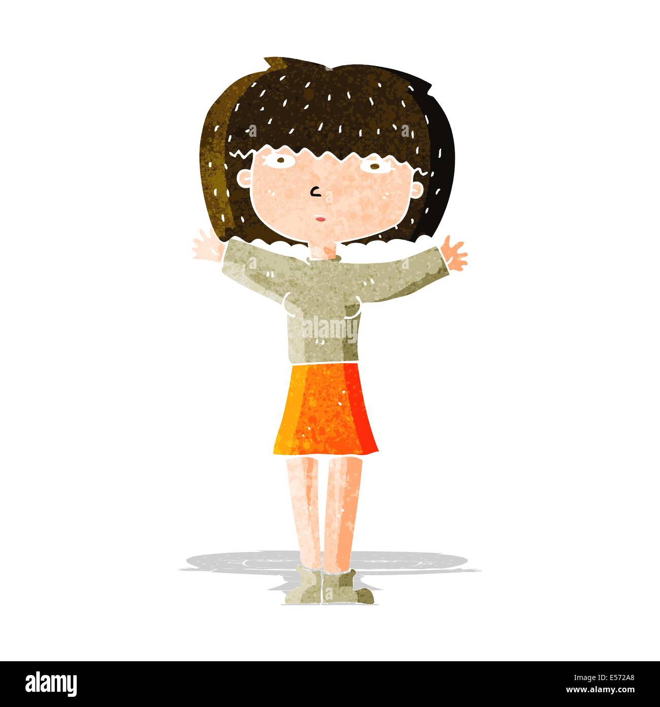 cartoon woman raising arms in air Stock Vector Image & Art - Alamy