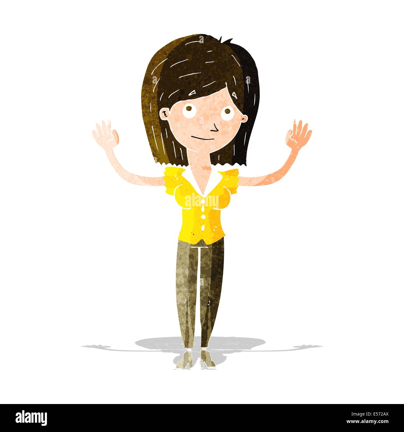cartoon woman holding up hands Stock Vector Image & Art - Alamy