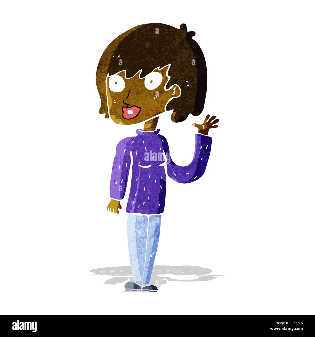 cartoon waving woman Stock Vector Image & Art - Alamy