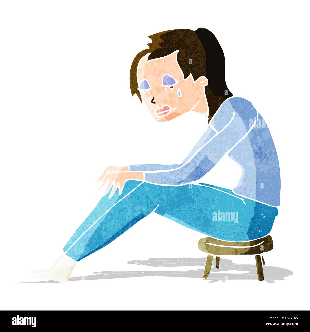 Sad depressed girl crying Cut Out Stock Images & Pictures - Alamy