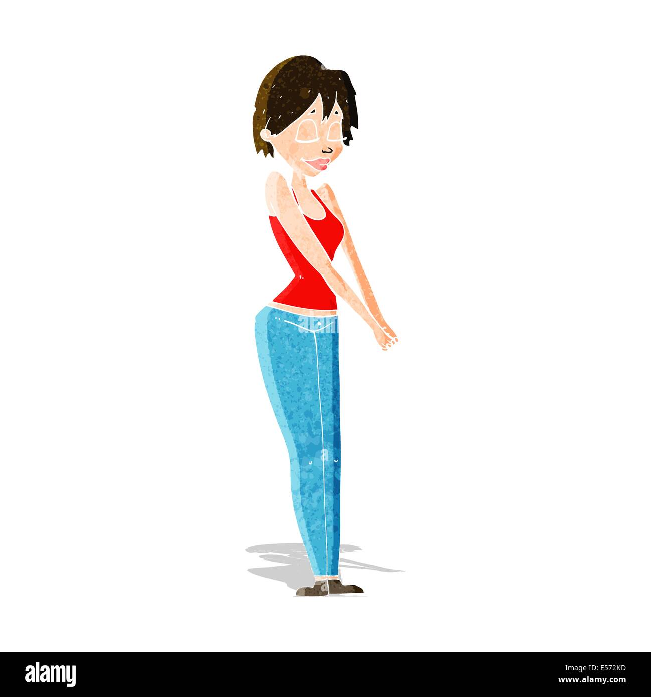 cartoon content woman Stock Vector Image & Art - Alamy