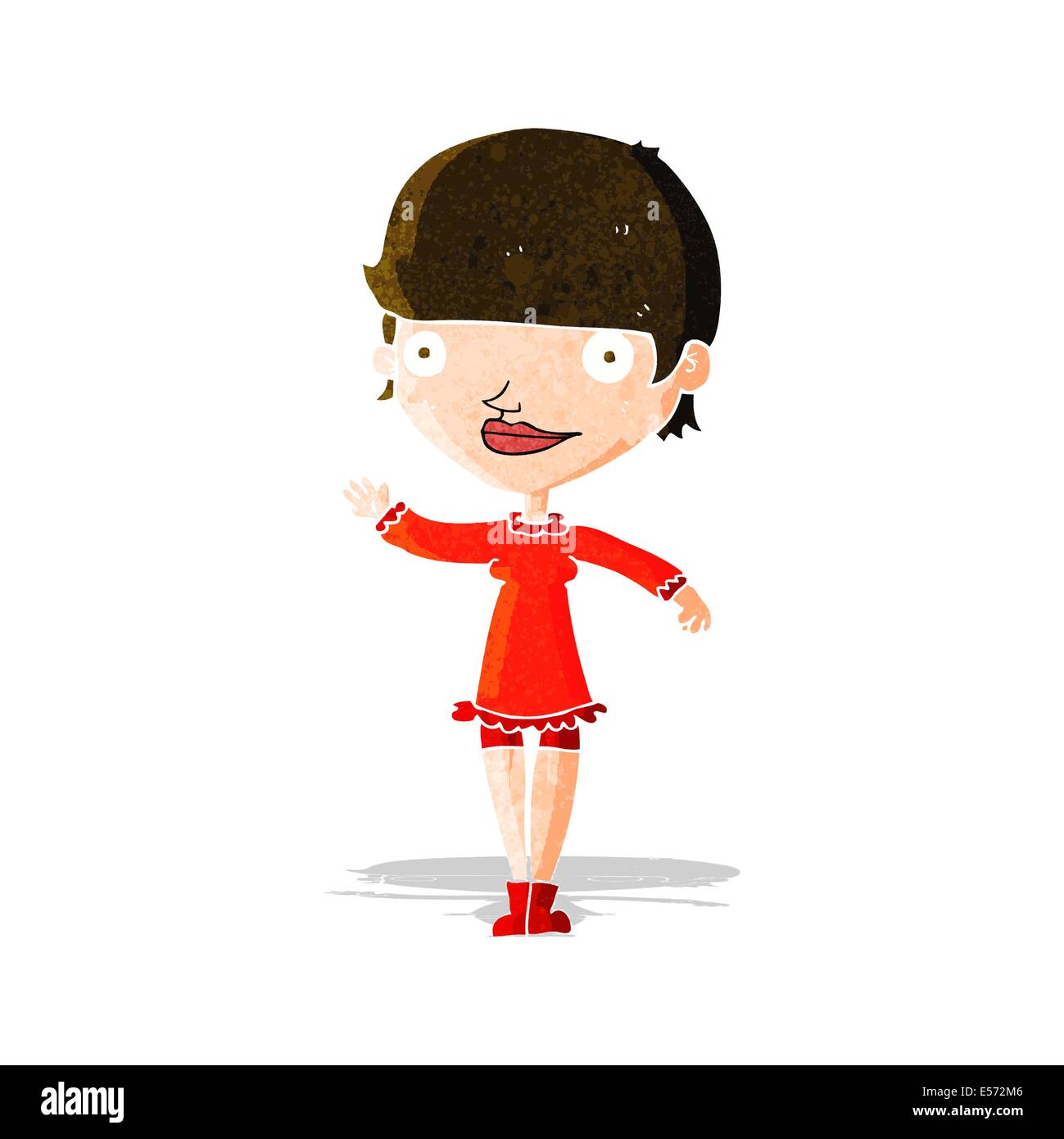 cartoon waving woman Stock Vector Image & Art - Alamy