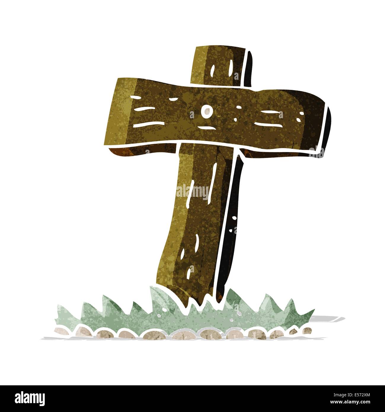 cartoon wooden cross grave Stock Vector Image & Art - Alamy