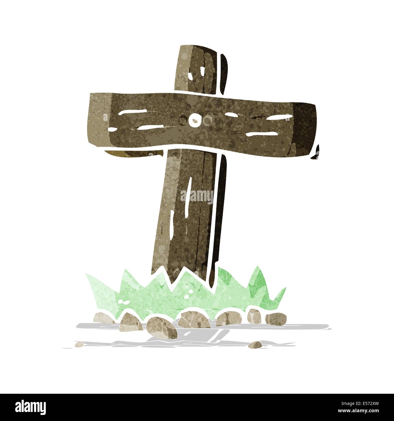 cartoon wooden cross grave Stock Vector Image & Art - Alamy