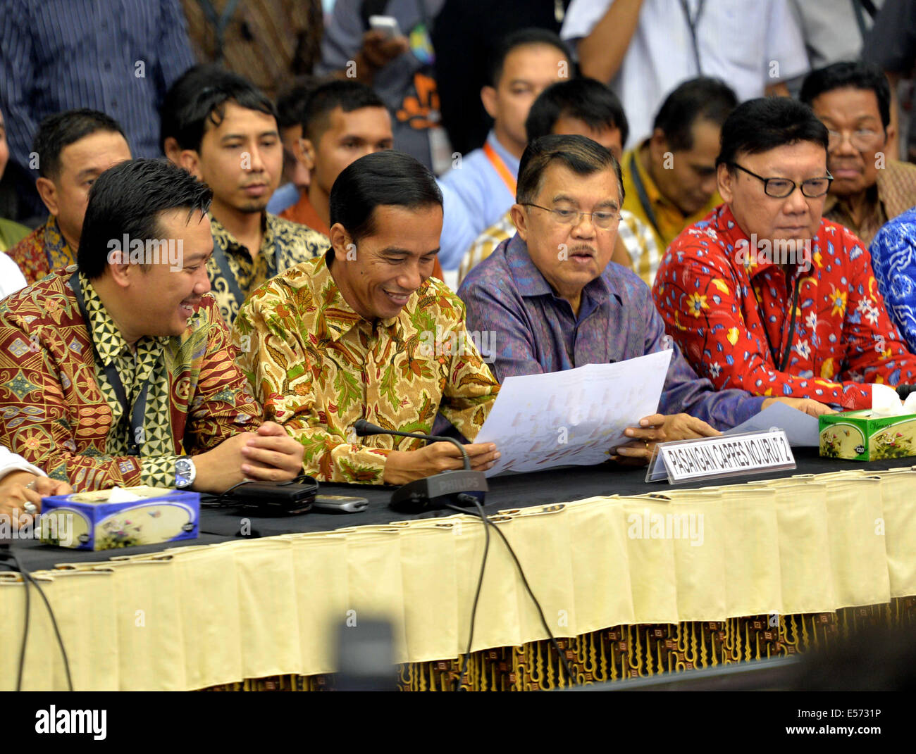 Jakarta, Indonesia. 22nd July, 2014. Indonesia's presidential candidate ...