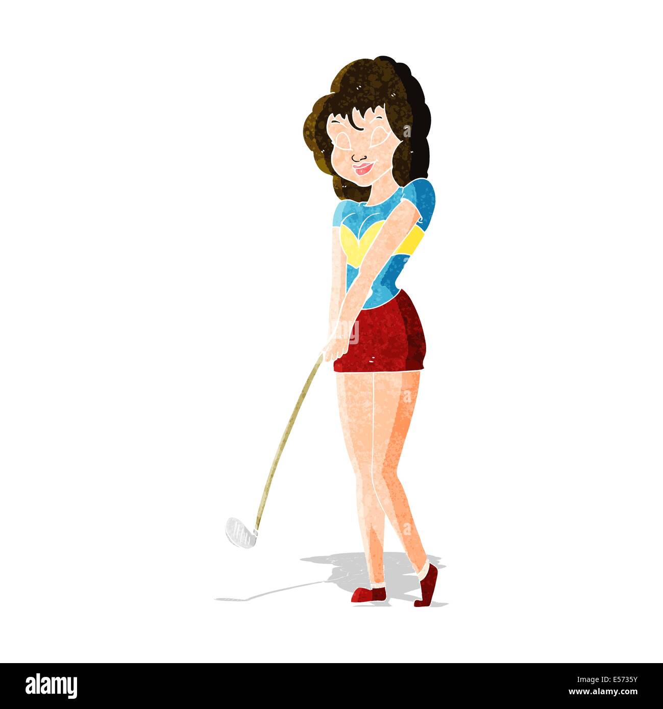 cartoon woman playing golf Stock Vector Image & Art - Alamy