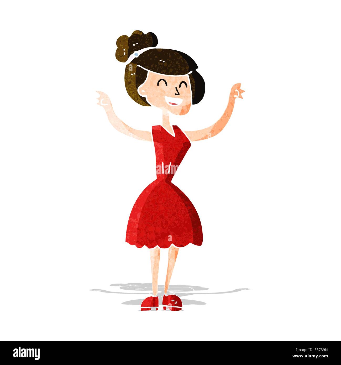 cartoon woman with raised arms Stock Vector Image & Art - Alamy