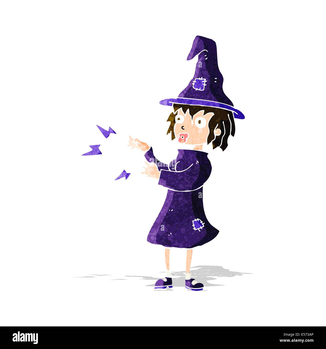cartoon witch casting spell Stock Vector Image & Art - Alamy