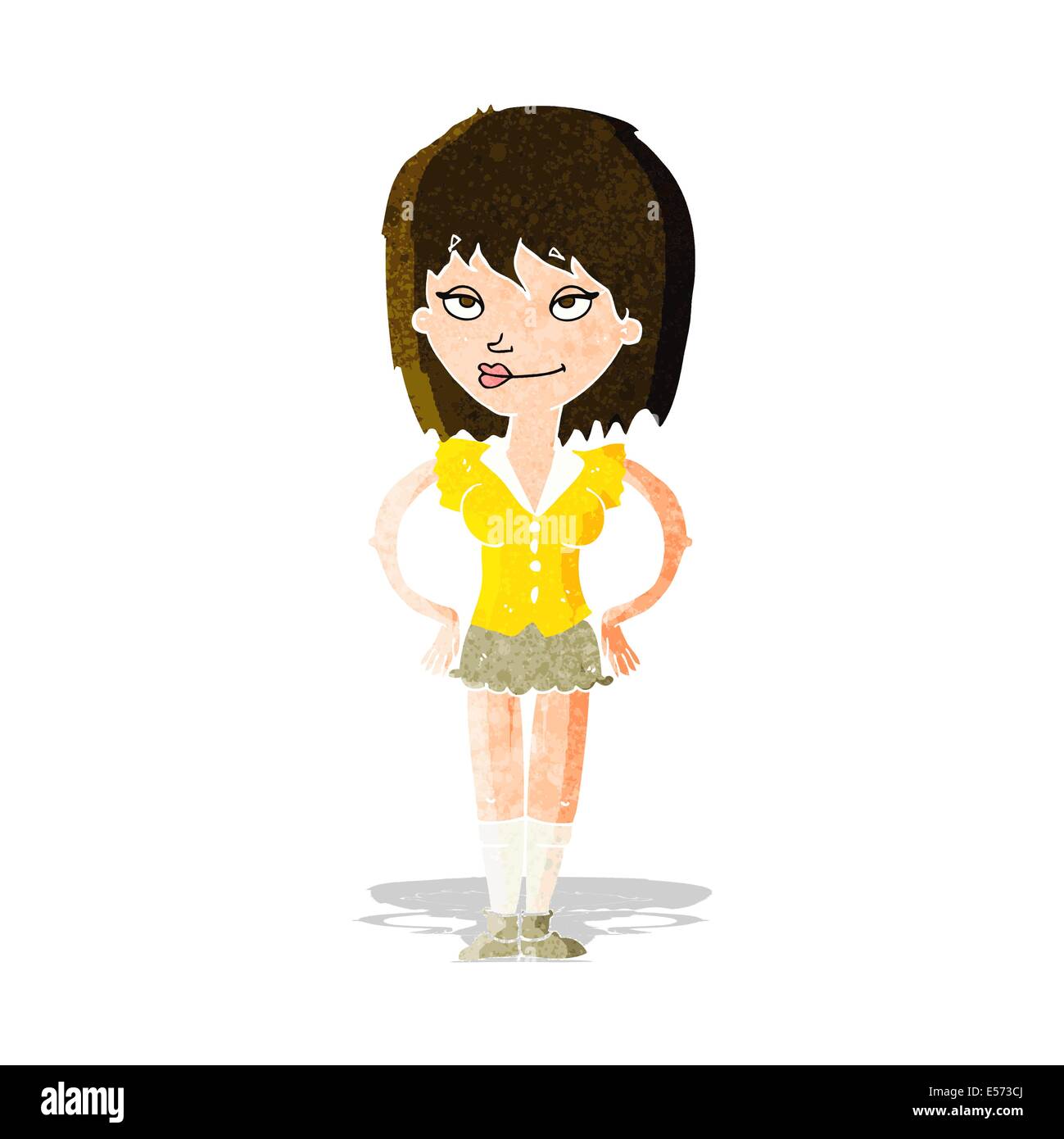 cartoon woman with hands on hips Stock Vector Image & Art - Alamy