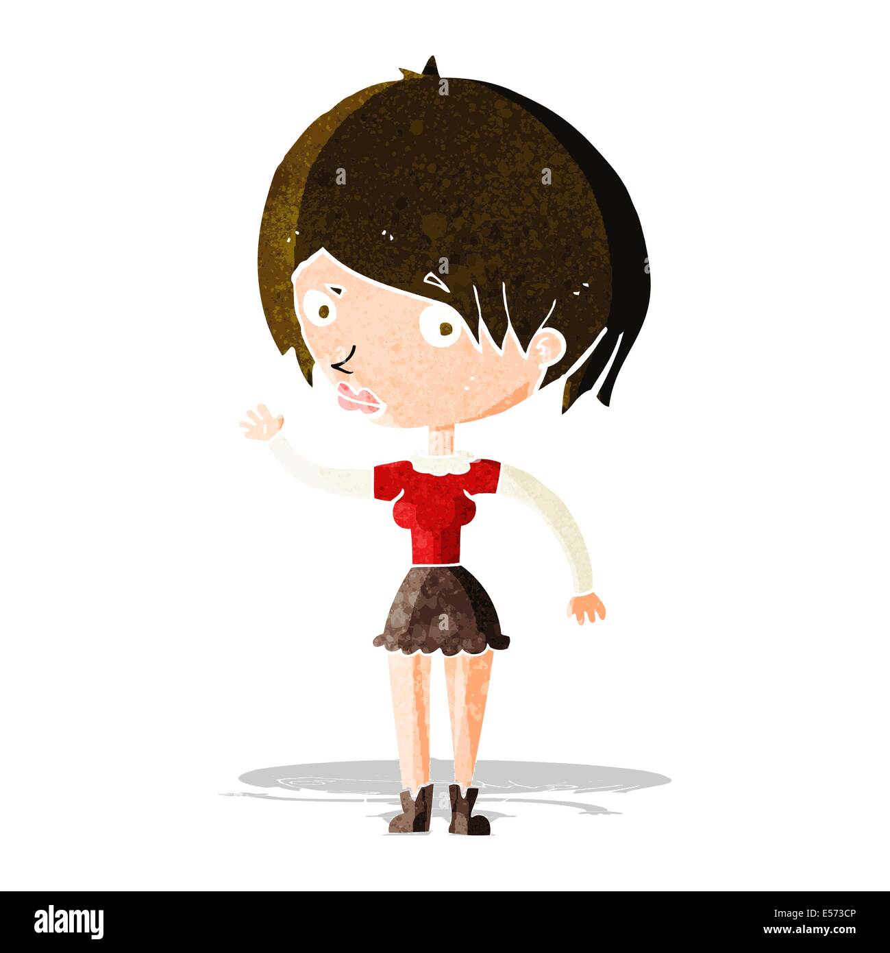 cartoon waving woman Stock Vector Image & Art - Alamy