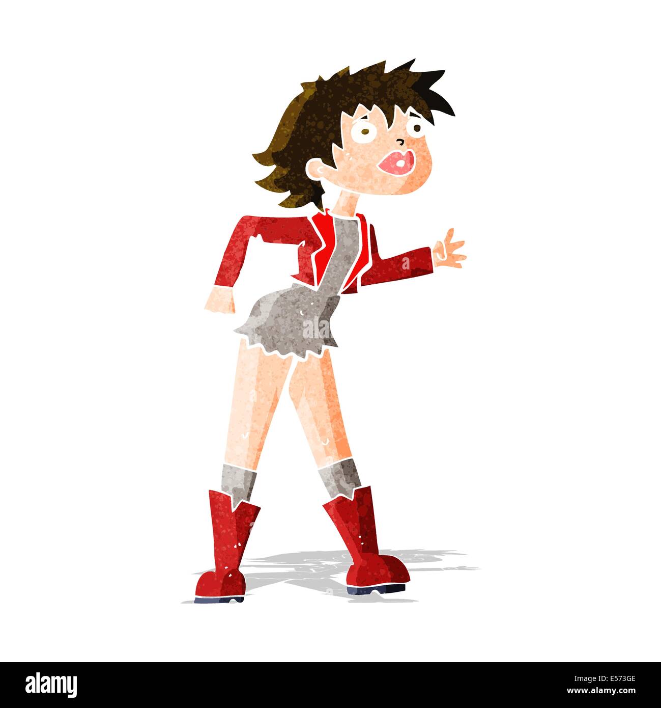 Cartoon girl in leather jacket Stock Vector Images - Alamy