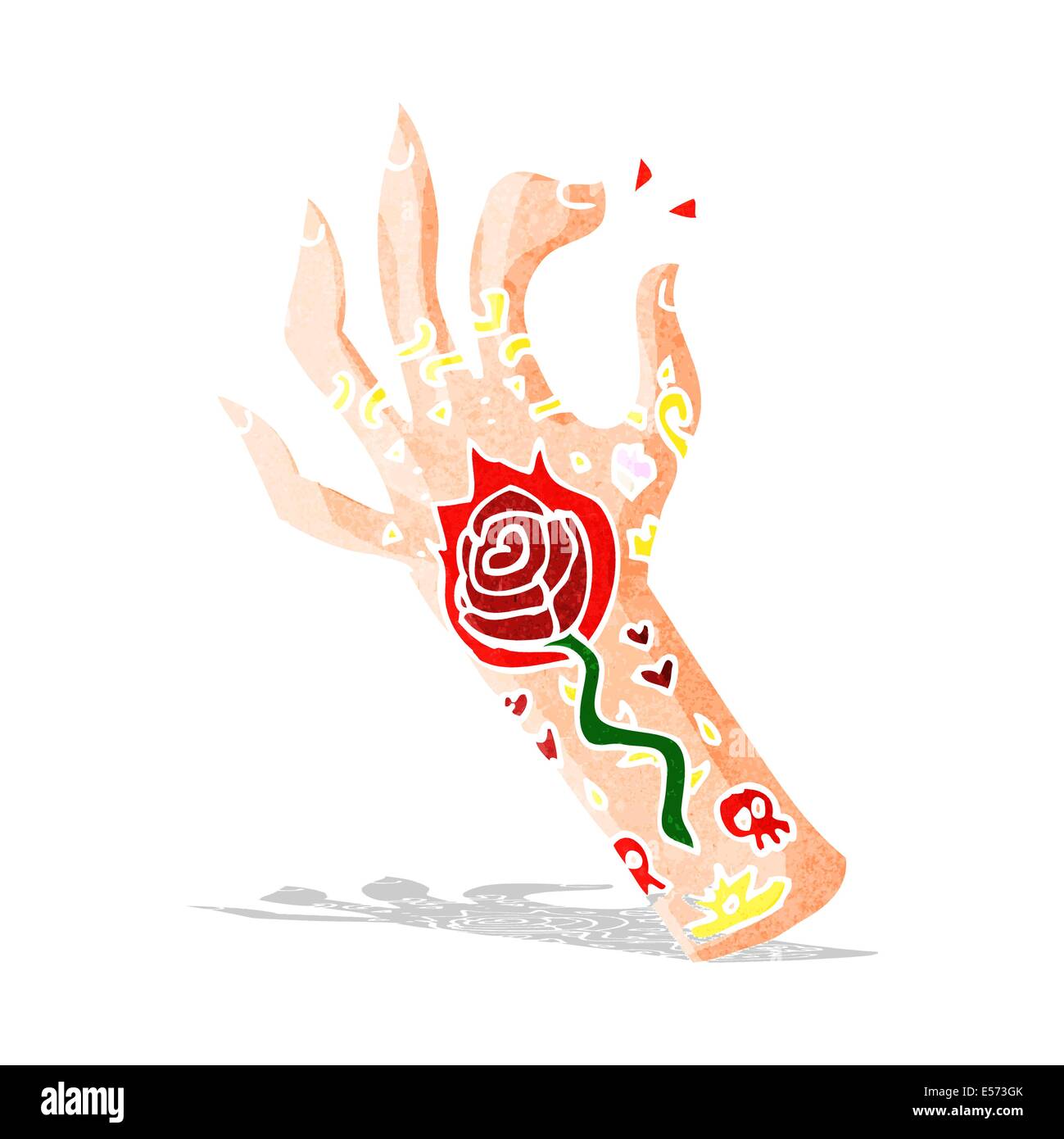 cartoon tattoo hand Stock Vector Image & Art - Alamy