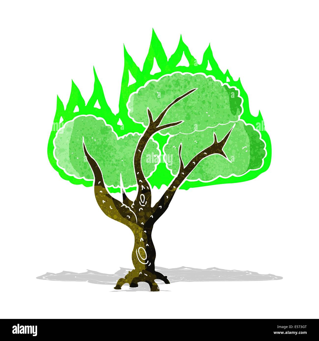cartoon spooky burning tree Stock Vector Image & Art - Alamy