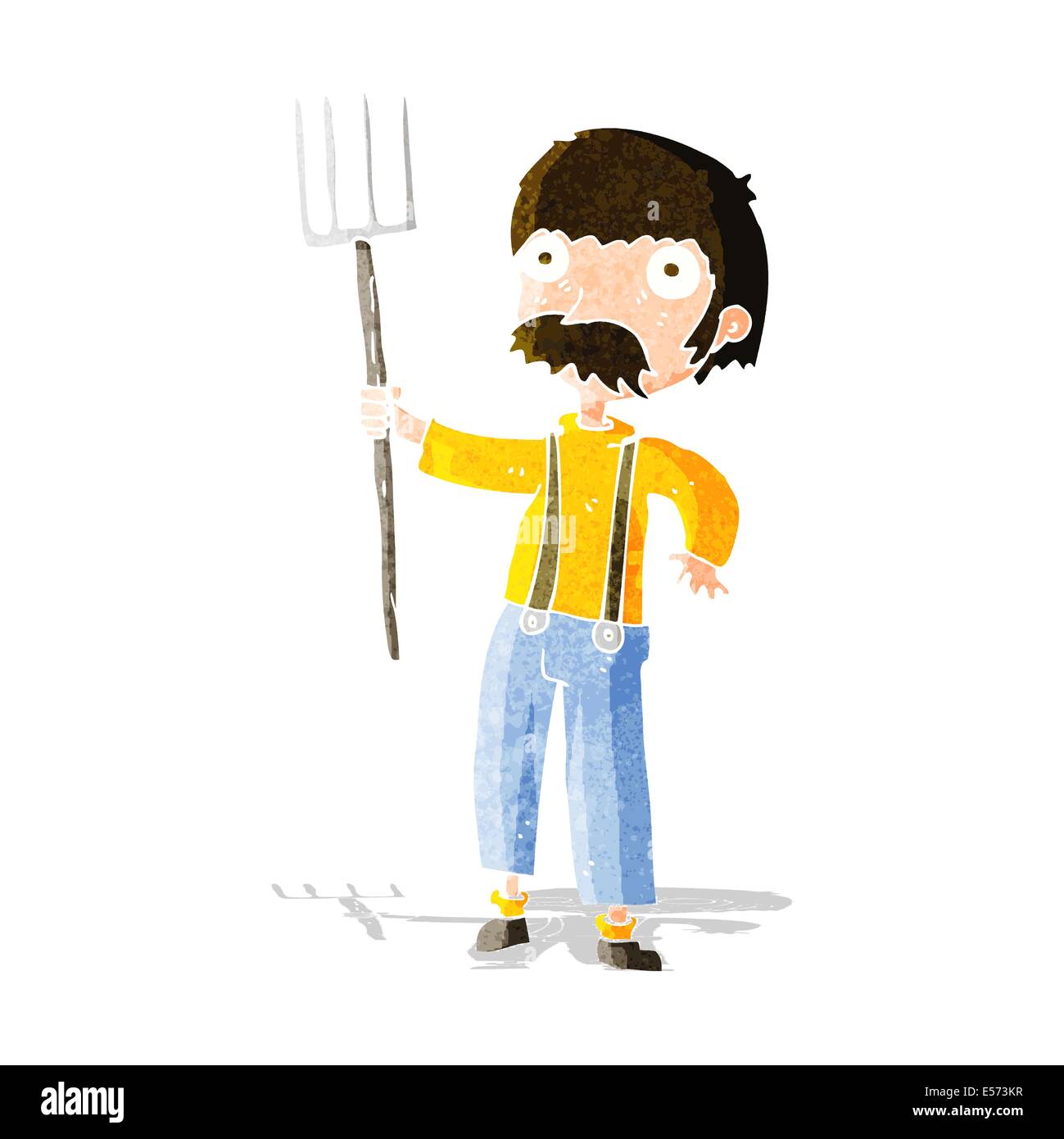 cartoon farmer with pitchfork Stock Vector Image & Art - Alamy