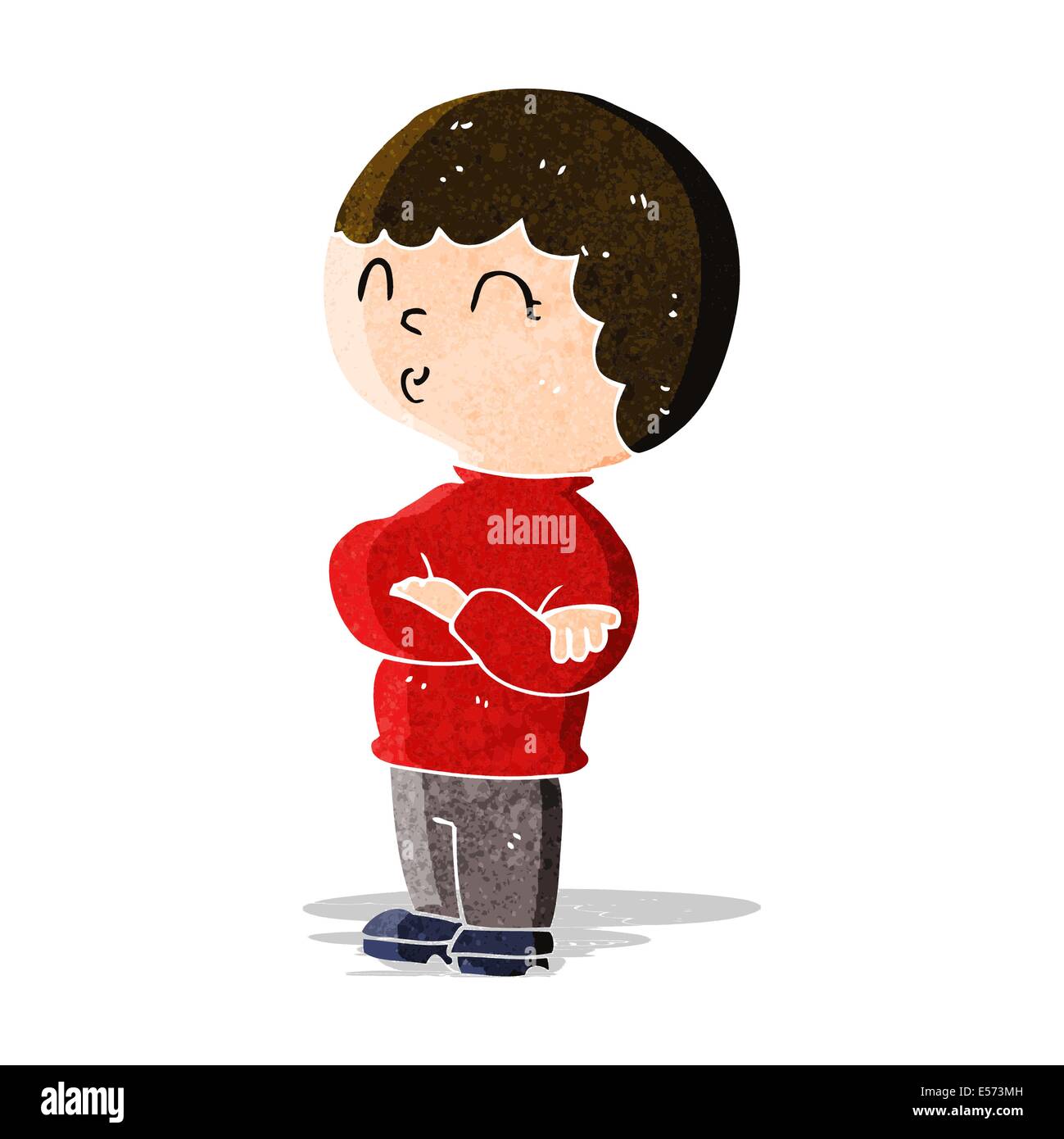 cartoon boy with folded arms Stock Vector Image & Art - Alamy