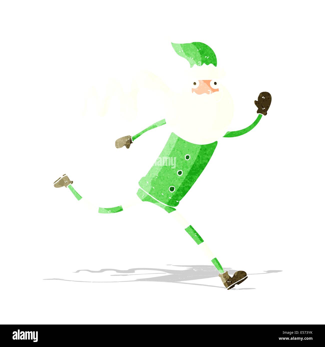 Cartoon illustration funny running santa Cut Out Stock Images ...
