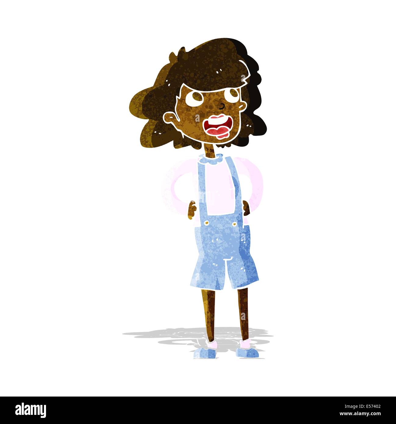 cartoon woman in dungarees Stock Vector Image & Art - Alamy