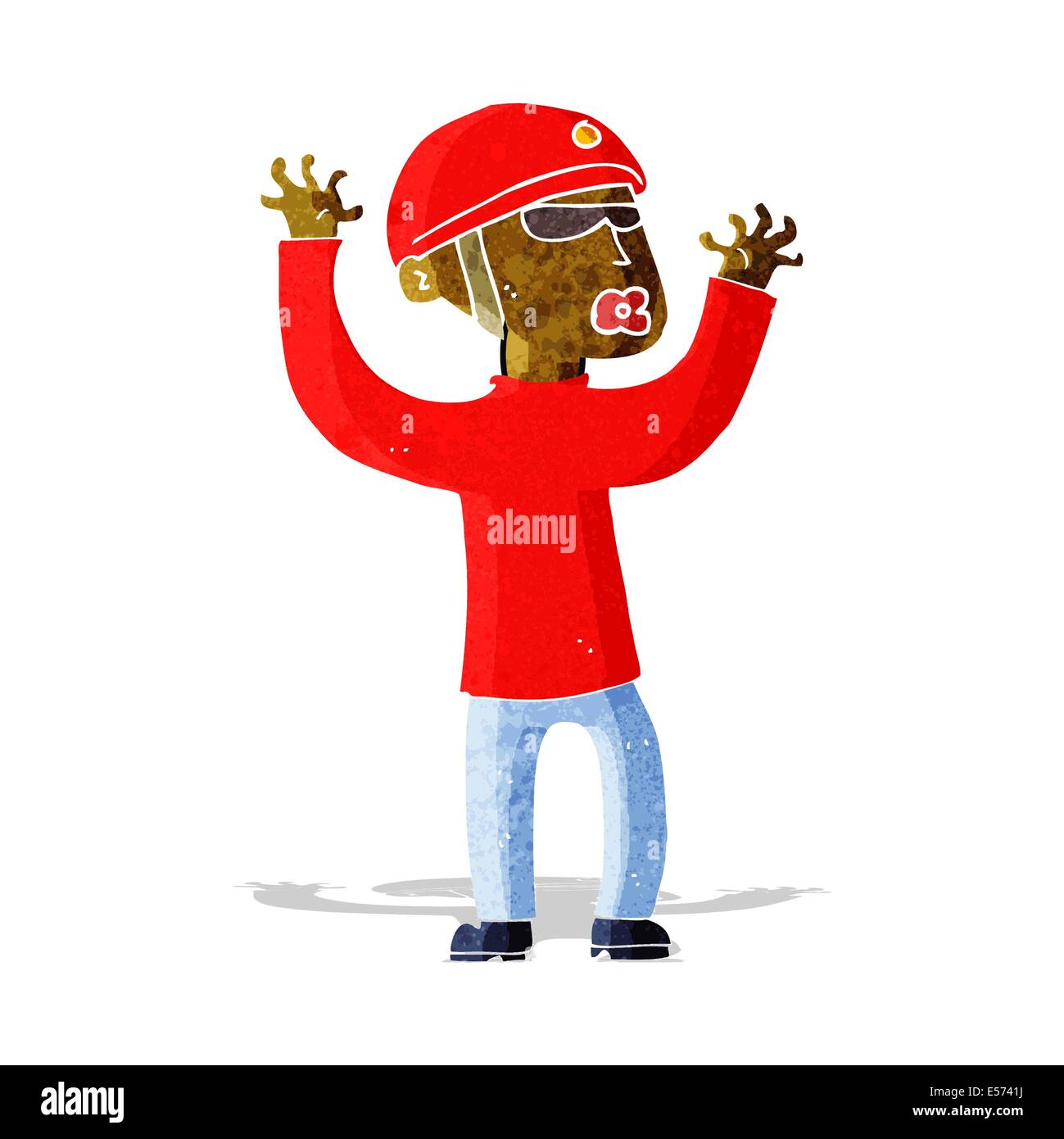 cartoon security man panicking Stock Vector Image & Art - Alamy