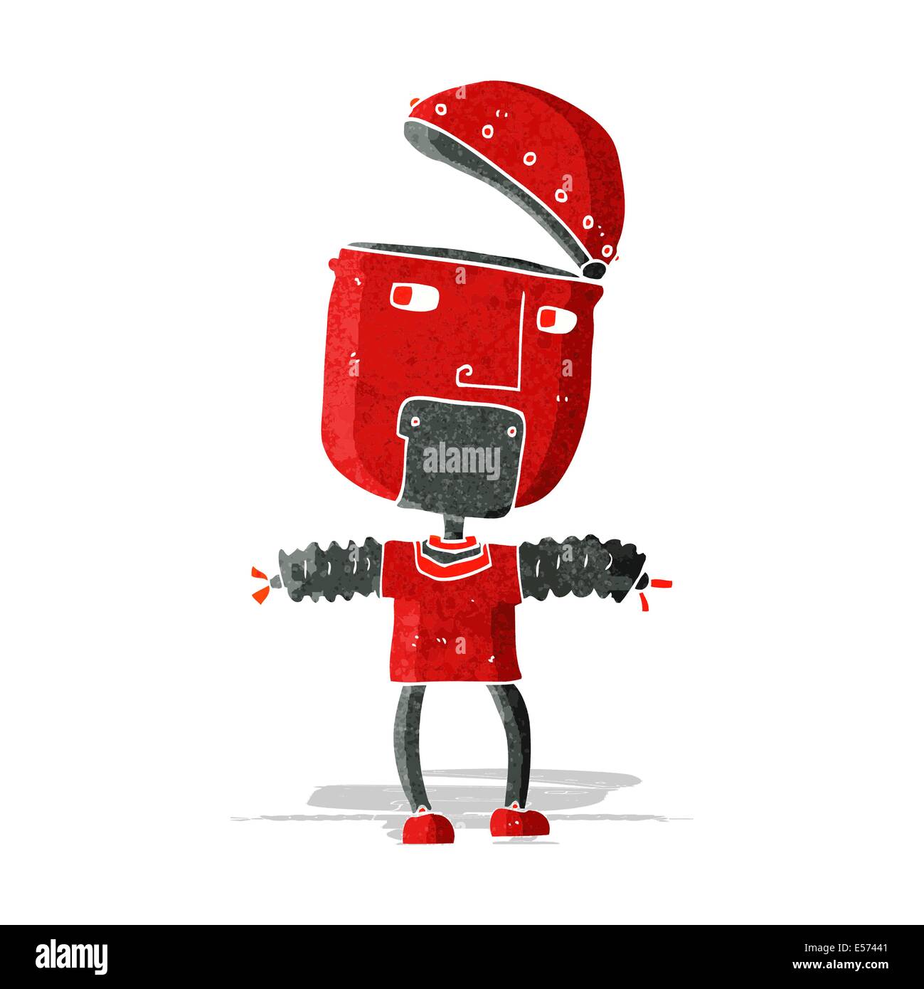 funny cartoon robot with open head Stock Vector Image & Art - Alamy