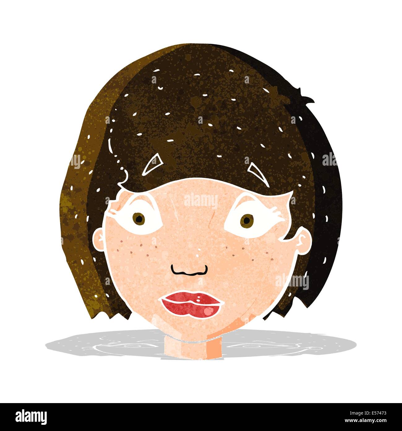Cartoon worried female face Stock Vector Images - Alamy