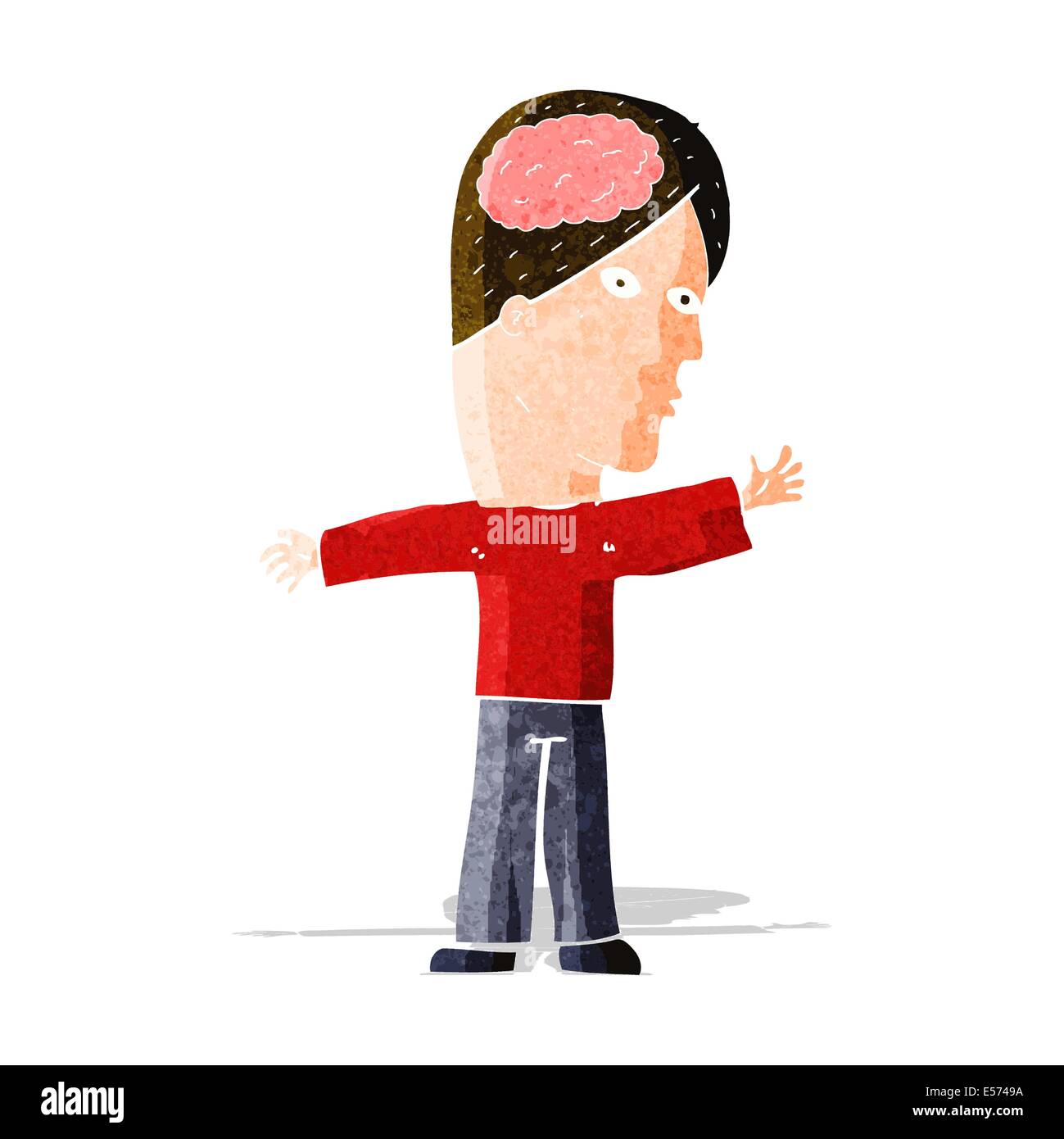 cartoon man with brain Stock Vector Image & Art - Alamy