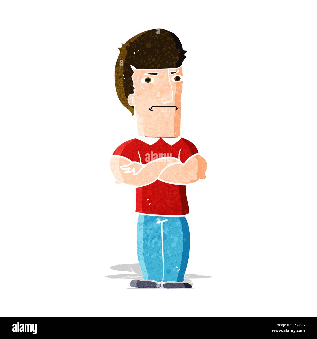 Cartoon happy man folded arms Cut Out Stock Images & Pictures - Alamy