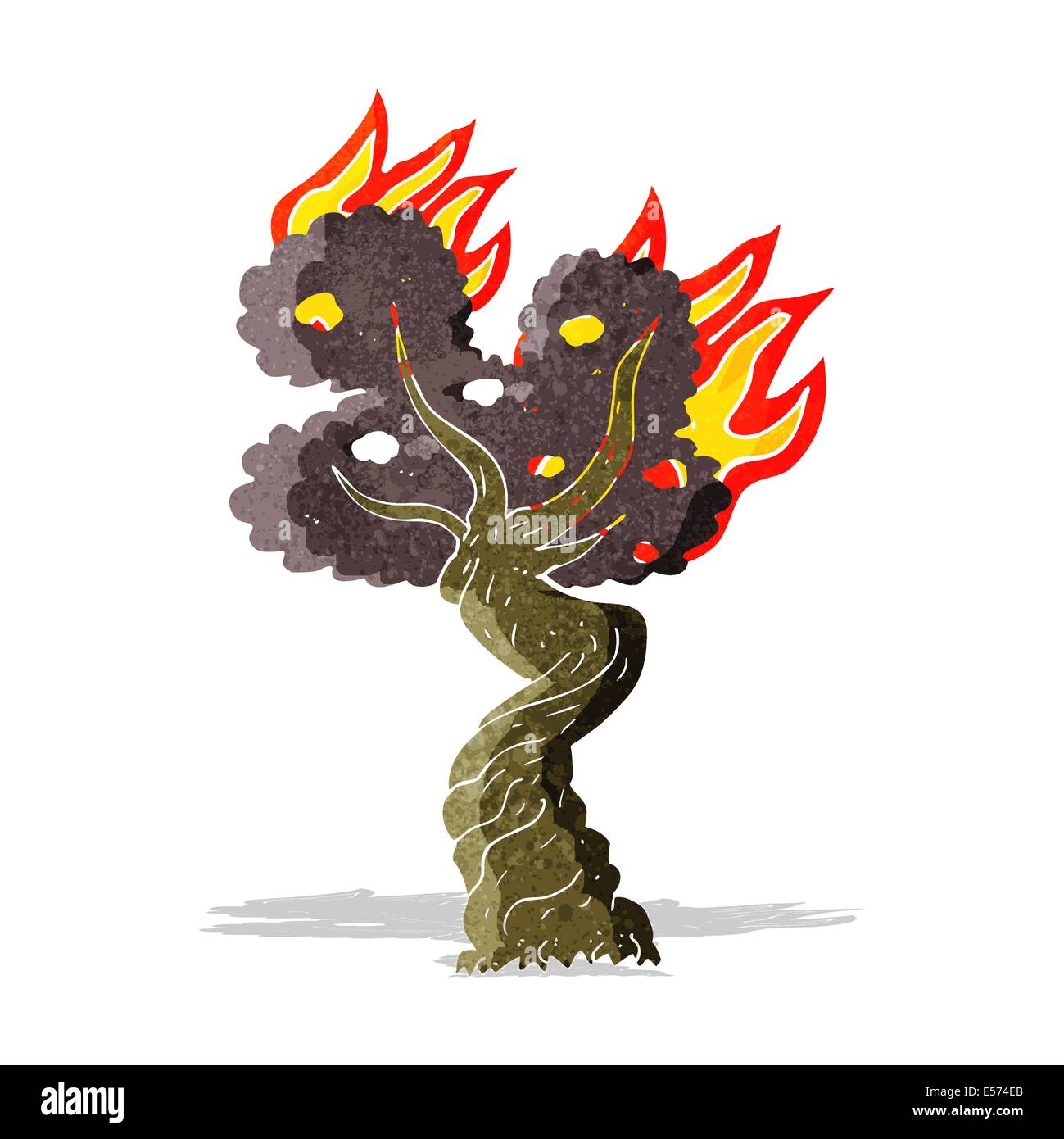 cartoon burning old tree Stock Vector Image & Art - Alamy