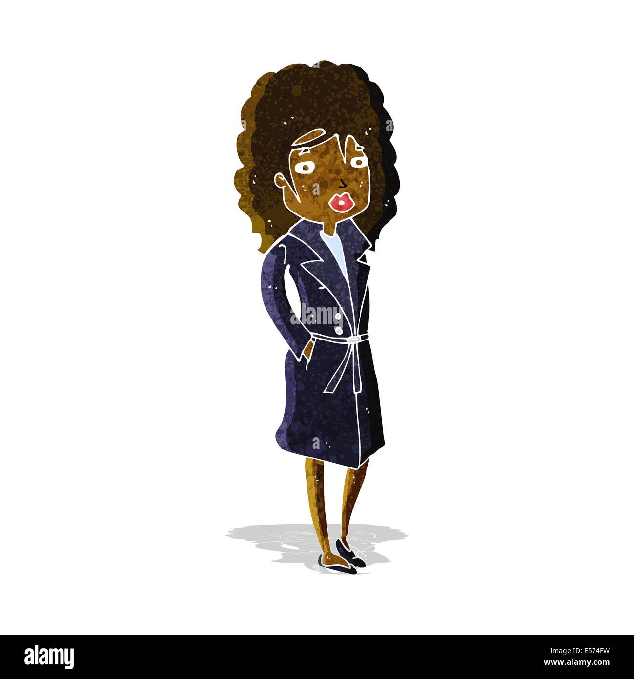 cartoon woman in trench coat Stock Vector Image & Art - Alamy